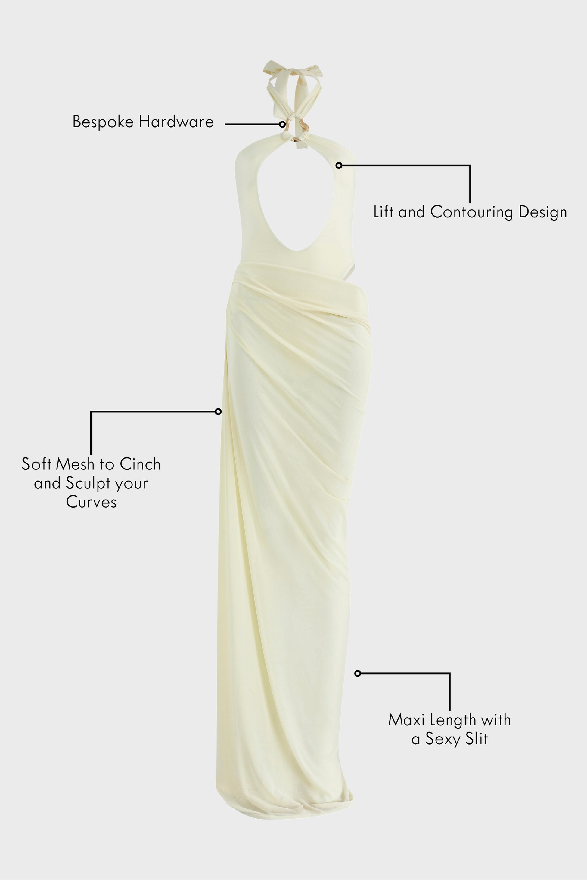 The Athena Dress with Detachable Skirt in Soft Yellow – BAD N BARE